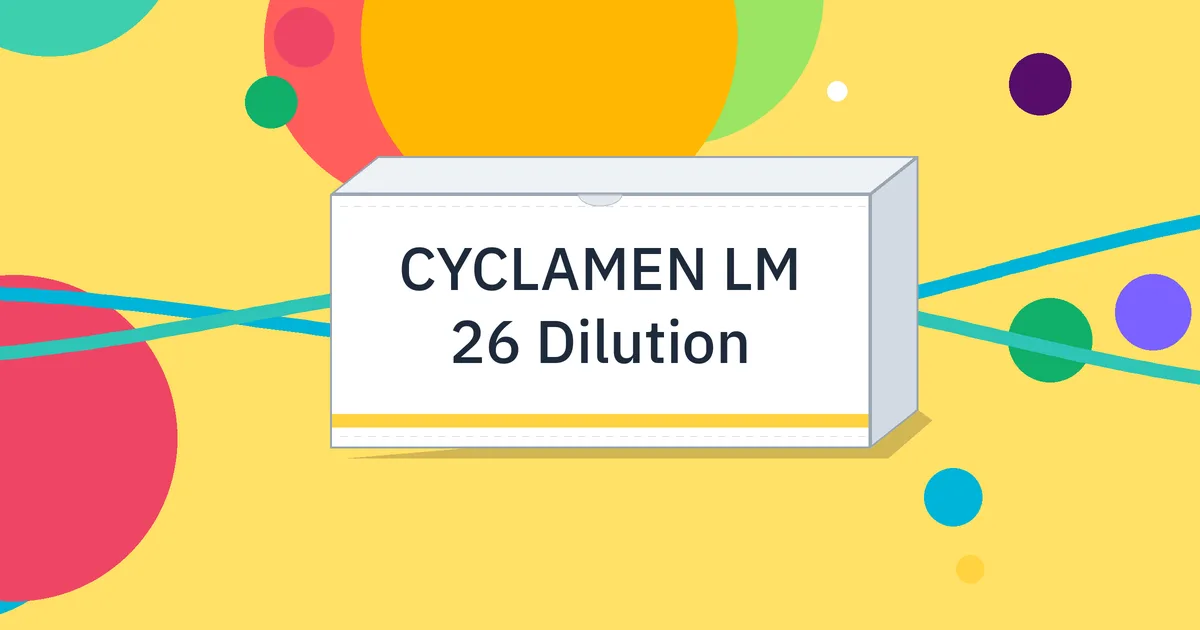 Symbolbild: Packung mit der Aufschrift CYCLAMEN LM 26 Dilution (PZN 12840550) – Verfügbarkeit und Bezug in Apotheken in Frankfurt am Main