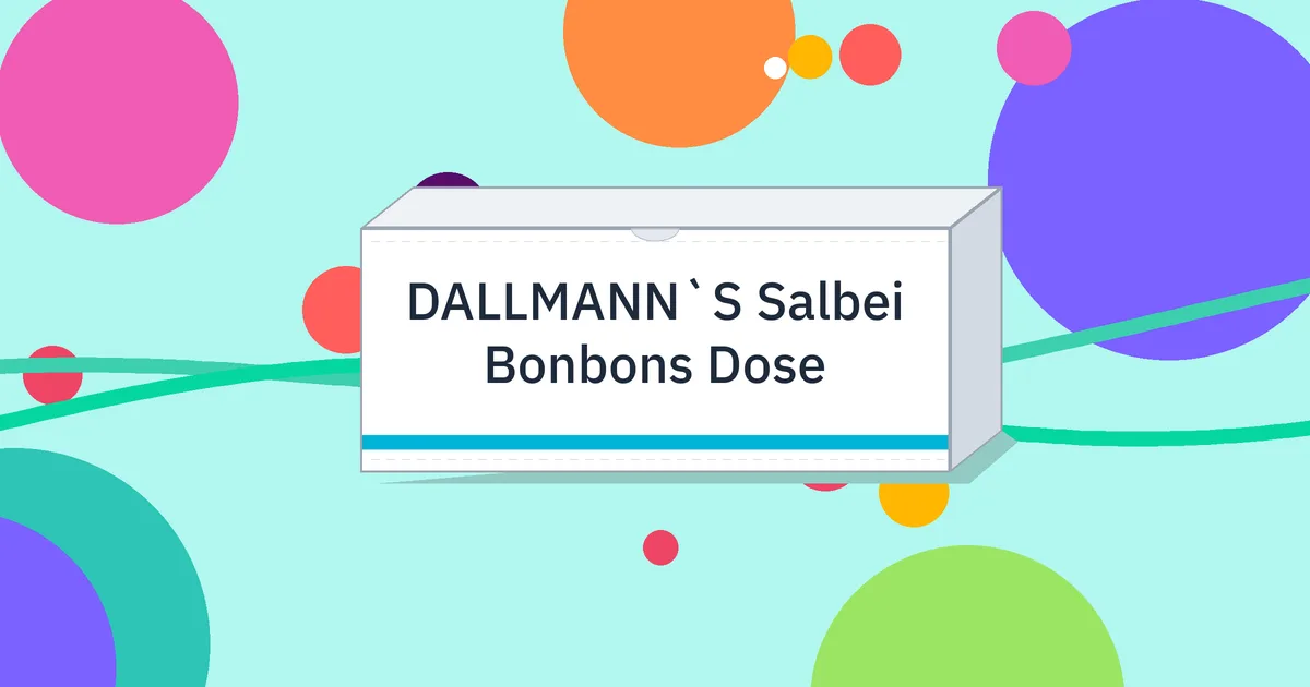 Symbolbild: Packung mit der Aufschrift DALLMANN`S Salbei Bonbons Dose (PZN 07069124) – Verfügbarkeit und Bezug in Apotheken in Frankfurt am Main