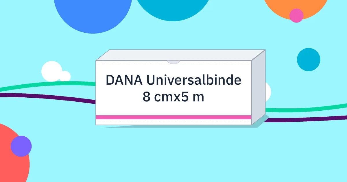 Symbolbild: Packung mit der Aufschrift DANA Universalbinde 8 cmx5 m (PZN 07636190) – Verfügbarkeit und Bezug in Apotheken in Frankfurt am Main
