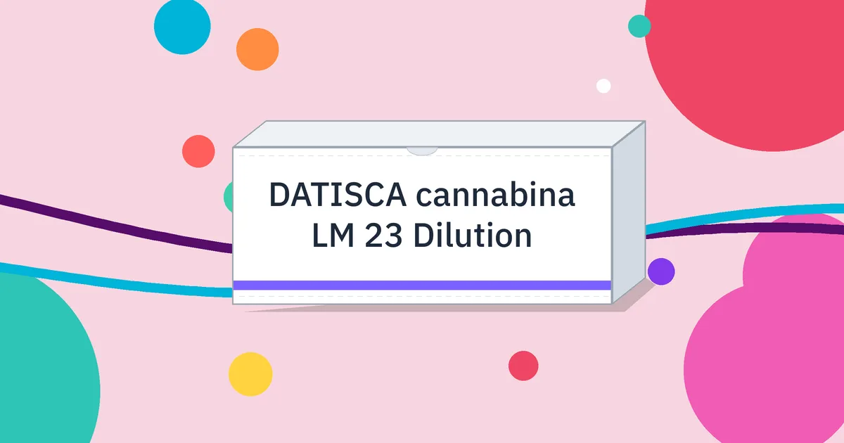 Symbolbild: Packung mit der Aufschrift DATISCA cannabina LM 23 Dilution (PZN 13462038) – Verfügbarkeit und Bezug in Apotheken in Frankfurt am Main
