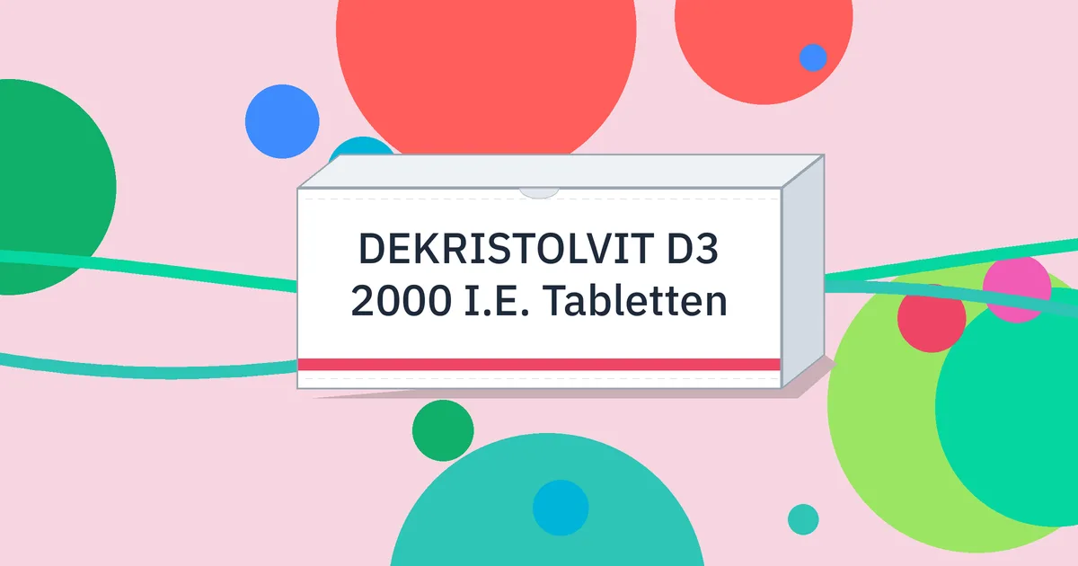 Symbolbild: Packung mit der Aufschrift DEKRISTOLVIT D3 2000 I.E. Tabletten (PZN 10818569) – Verfügbarkeit und Bezug in Apotheken in Frankfurt am Main