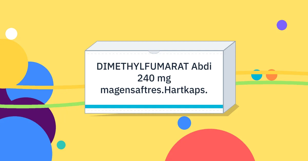 Symbolbild: Packung mit der Aufschrift DIMETHYLFUMARAT Abdi 240 mg magensaftres.Hartkaps. (PZN 19488398) – Verfügbarkeit und Bezug in Apotheken in Frankfurt am Main