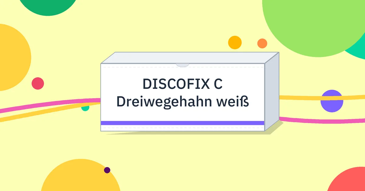 Symbolbild: Packung mit der Aufschrift DISCOFIX C Dreiwegehahn weiß (PZN 03672266) – Verfügbarkeit und Bezug in Apotheken in Frankfurt am Main