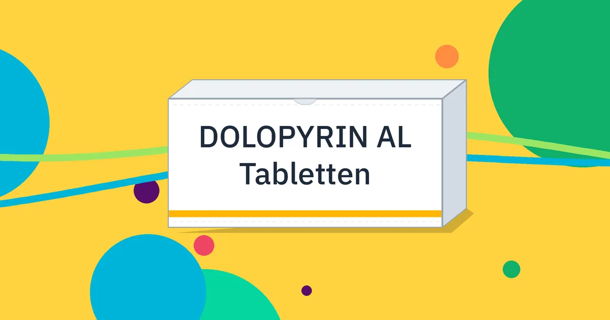 Symbolbild: Packung mit der Aufschrift DOLOPYRIN AL Tabletten (PZN 00190791) – Verfügbarkeit und Bezug in Apotheken in Frankfurt am Main