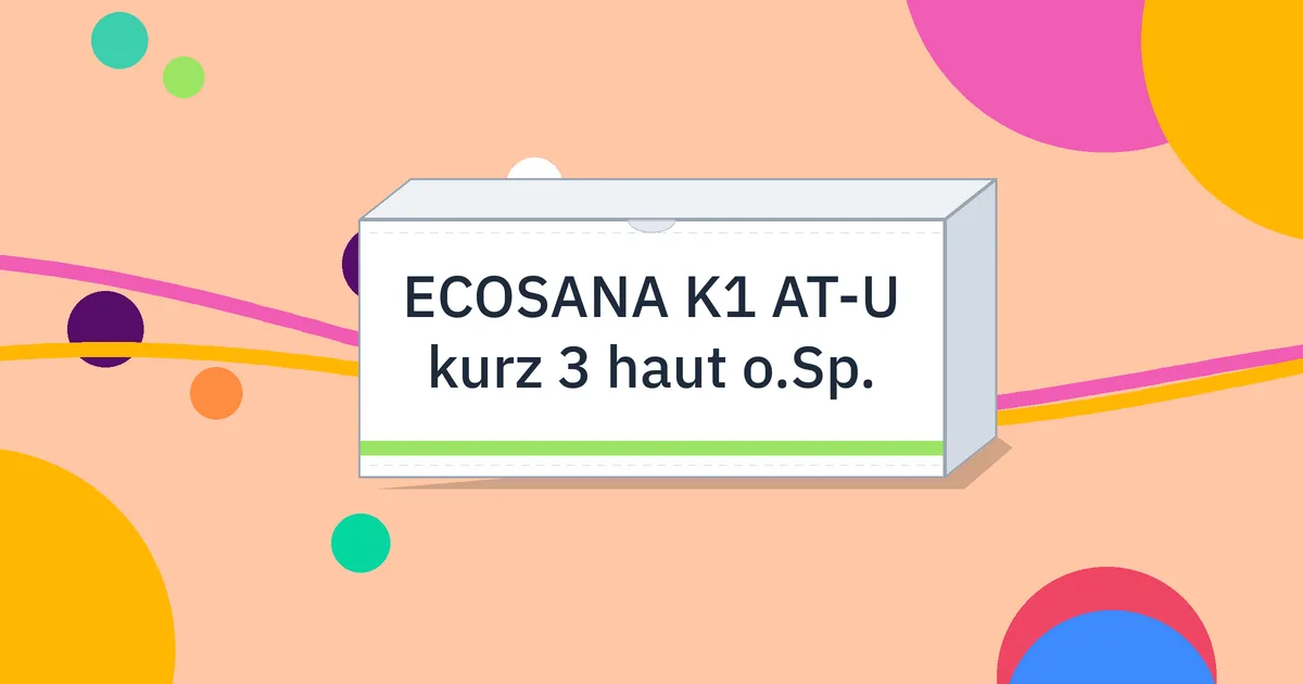 Symbolbild: Packung mit der Aufschrift ECOSANA K1 AT-U kurz 3 haut o.Sp. (PZN 04733892) – Verfügbarkeit und Bezug in Apotheken in Frankfurt am Main