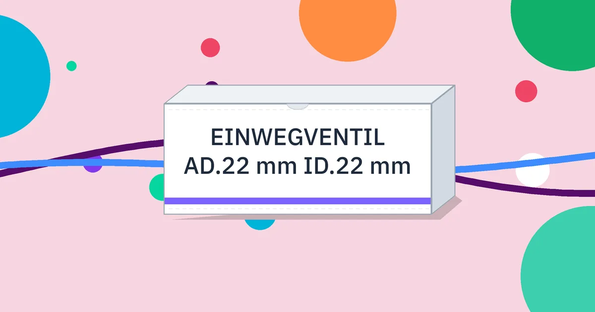 Symbolbild: Packung mit der Aufschrift EINWEGVENTIL AD.22 mm ID.22 mm (PZN 20205566) – Verfügbarkeit und Bezug in Apotheken in Frankfurt am Main