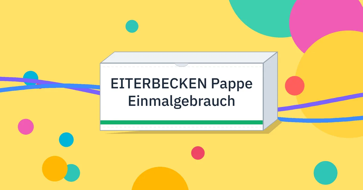 Symbolbild: Packung mit der Aufschrift EITERBECKEN Pappe Einmalgebrauch (PZN 00070644) – Verfügbarkeit und Bezug in Apotheken in Frankfurt am Main