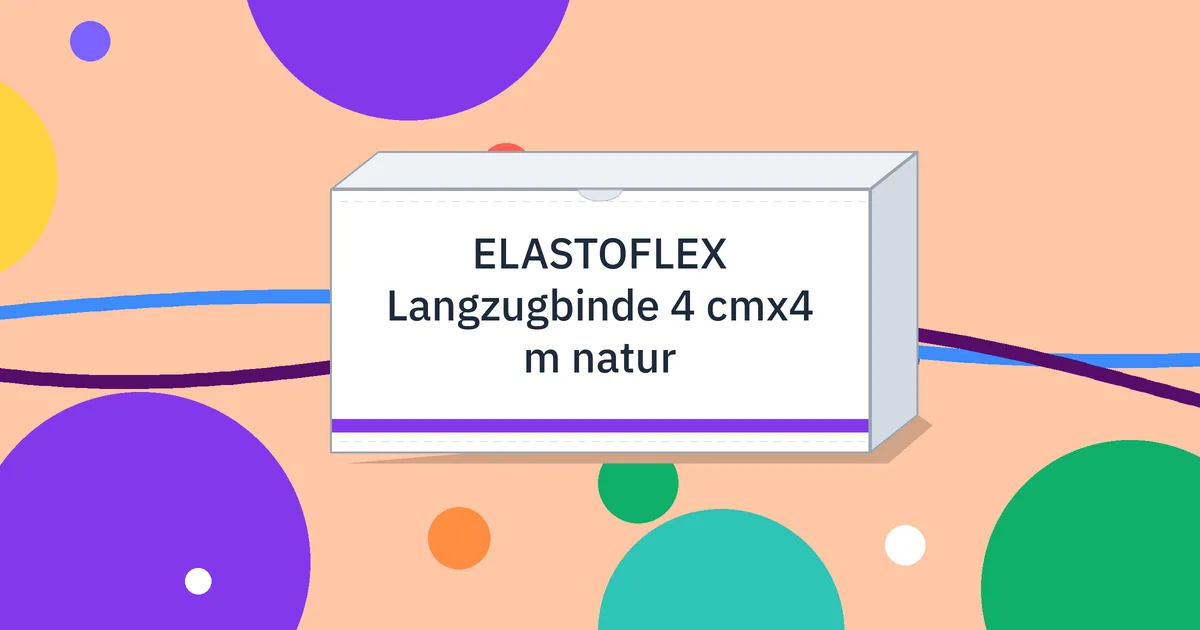 Symbolbild: Packung mit der Aufschrift ELASTOFLEX Langzugbinde 4 cmx4 m natur (PZN 17176269) – Verfügbarkeit und Bezug in Apotheken in Frankfurt am Main