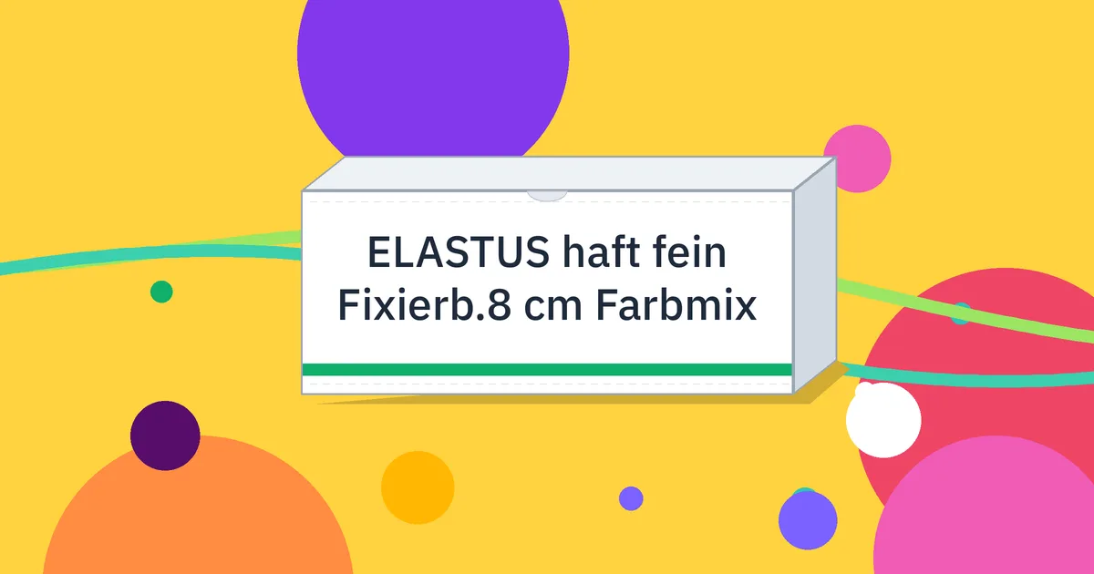 Symbolbild: Packung mit der Aufschrift ELASTUS haft fein Fixierb.8 cm Farbmix (PZN 06684040) – Verfügbarkeit und Bezug in Apotheken in Frankfurt am Main