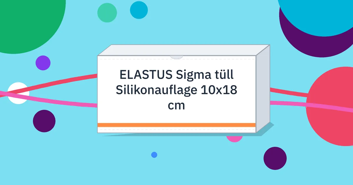Symbolbild: Packung mit der Aufschrift ELASTUS Sigma tüll Silikonauflage 10x18 cm (PZN 16678649) – Verfügbarkeit und Bezug in Apotheken in Frankfurt am Main