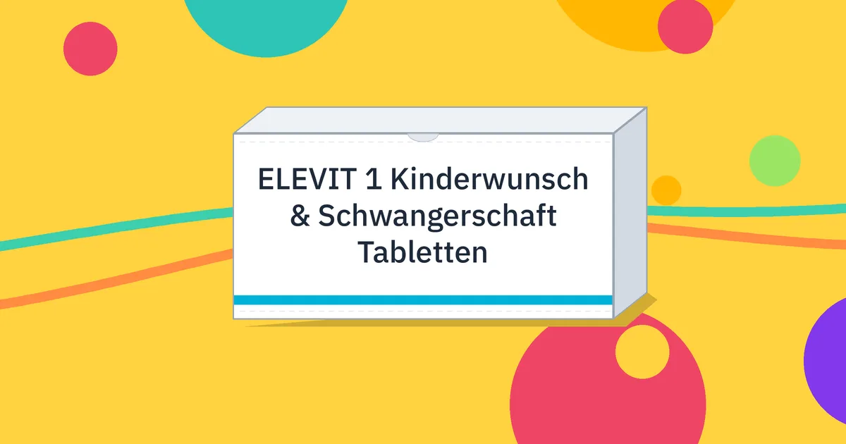 Symbolbild: Packung mit der Aufschrift ELEVIT 1 Kinderwunsch & Schwangerschaft Tabletten (PZN 11677800) – Verfügbarkeit und Bezug in Apotheken in Frankfurt am Main