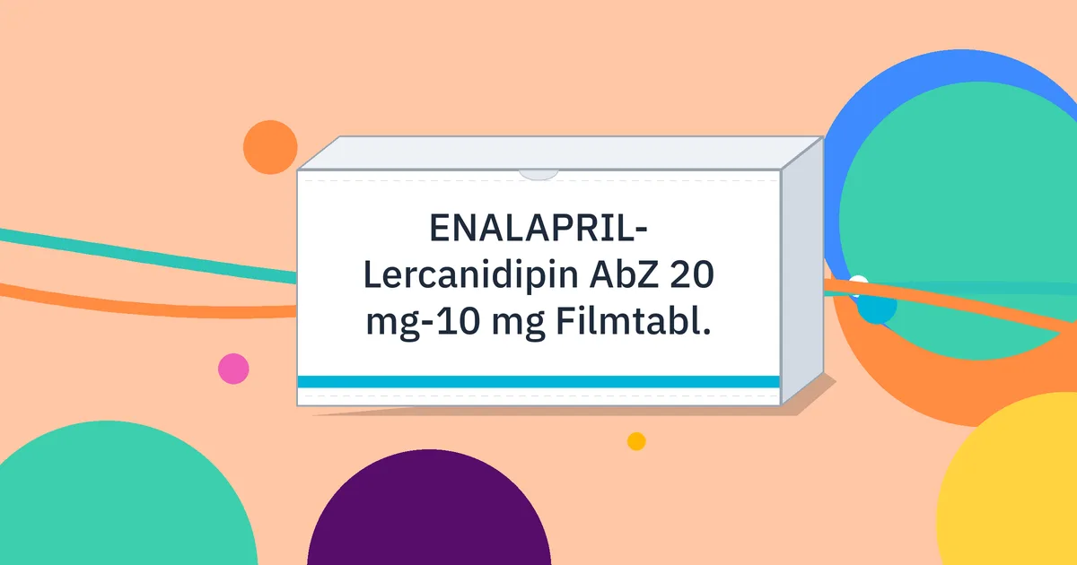 Symbolbild: Packung mit der Aufschrift ENALAPRIL-Lercanidipin AbZ 20 mg-10 mg Filmtabl. (PZN 18708923) – Verfügbarkeit und Bezug in Apotheken in Frankfurt am Main