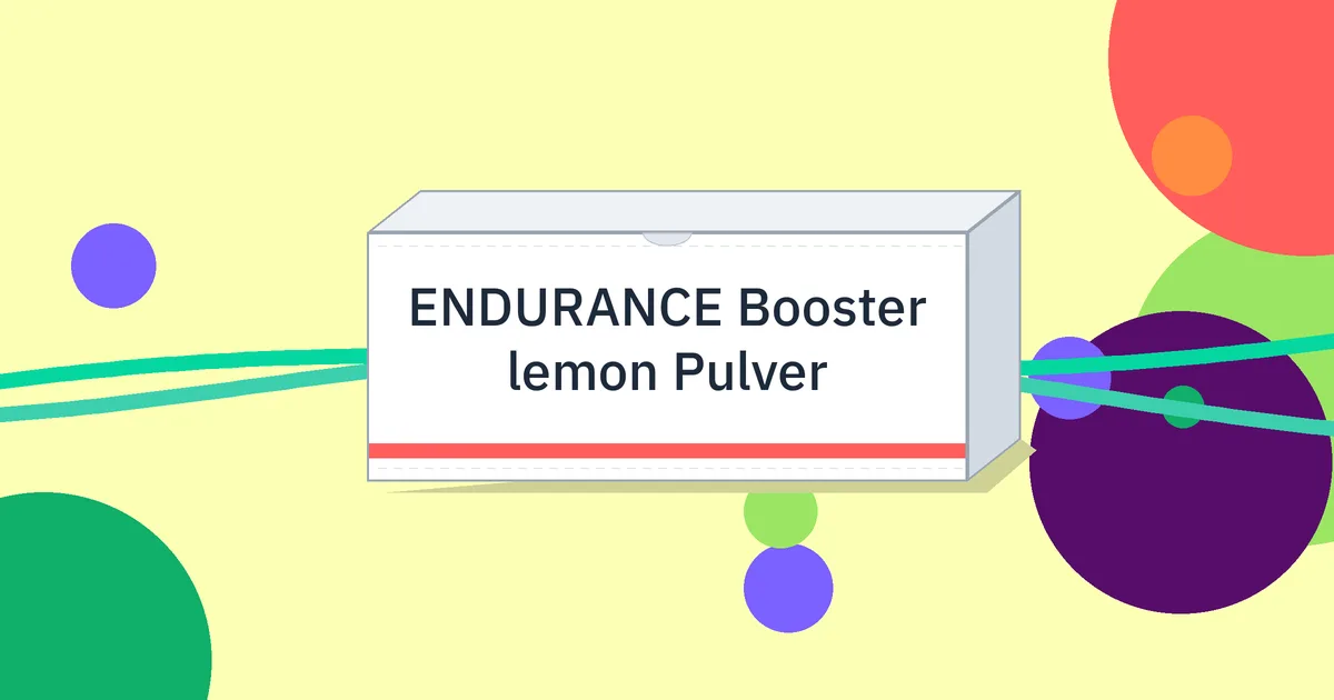 Symbolbild: Packung mit der Aufschrift ENDURANCE Booster lemon Pulver (PZN 10404879) – Verfügbarkeit und Bezug in Apotheken in Frankfurt am Main