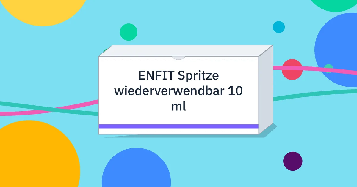 Symbolbild: Packung mit der Aufschrift ENFIT Spritze wiederverwendbar 10 ml (PZN 20647005) – Verfügbarkeit und Bezug in Apotheken in Frankfurt am Main