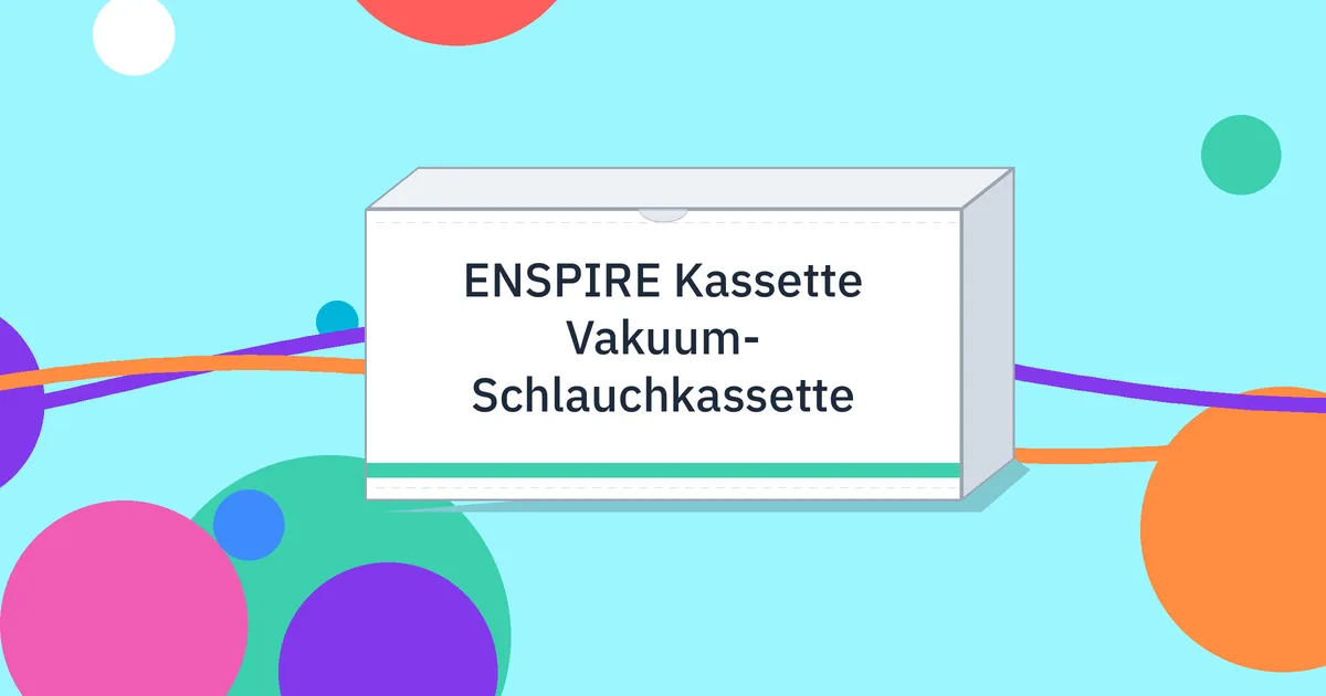 Symbolbild: Packung mit der Aufschrift ENSPIRE Kassette Vakuum-Schlauchkassette (PZN 03627627) – Verfügbarkeit und Bezug in Apotheken in Frankfurt am Main