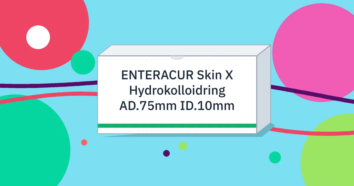 Symbolbild: Packung mit der Aufschrift ENTERACUR Skin X Hydrokolloidring AD.75mm ID.10mm (PZN 19122361) – Verfügbarkeit und Bezug in Apotheken in Frankfurt am Main