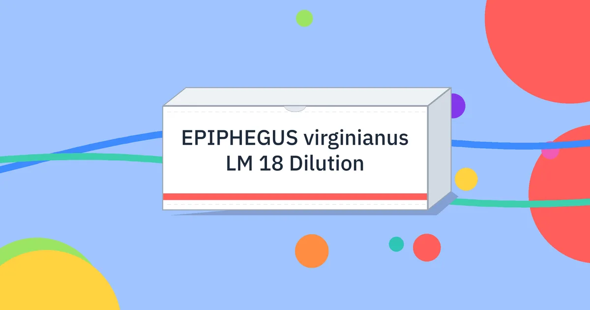 Symbolbild: Packung mit der Aufschrift EPIPHEGUS virginianus LM 18 Dilution (PZN 13472640) – Verfügbarkeit und Bezug in Apotheken in Frankfurt am Main