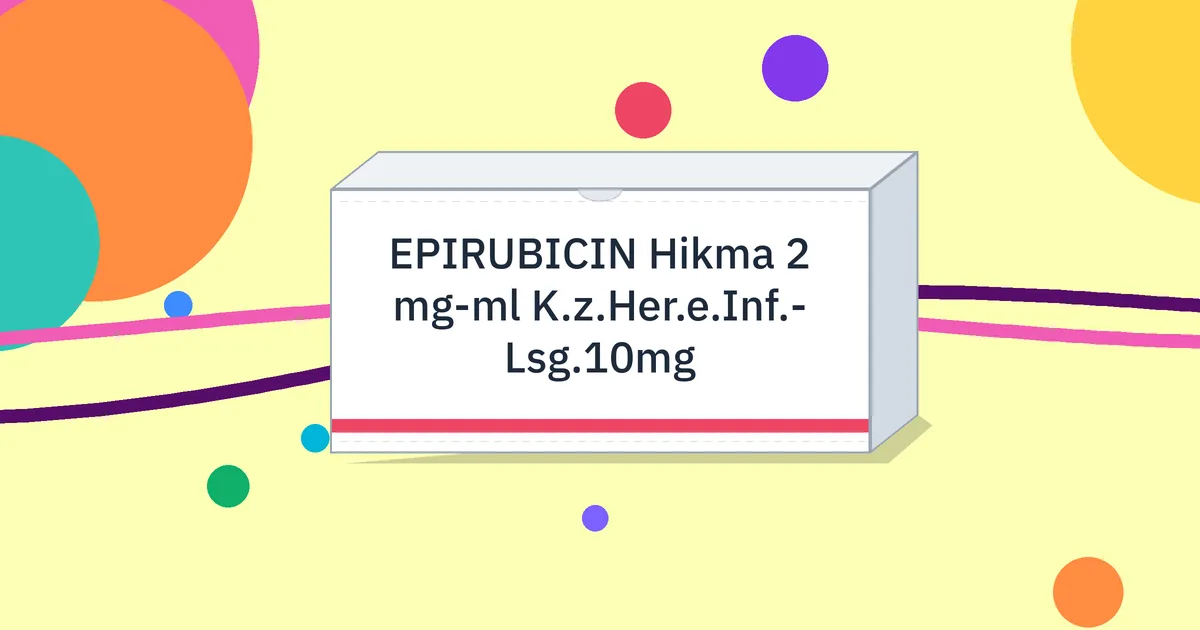 Symbolbild: Packung mit der Aufschrift EPIRUBICIN Hikma 2 mg-ml K.z.Her.e.Inf.-Lsg.10mg (PZN 17867938) – Verfügbarkeit und Bezug in Apotheken in Frankfurt am Main