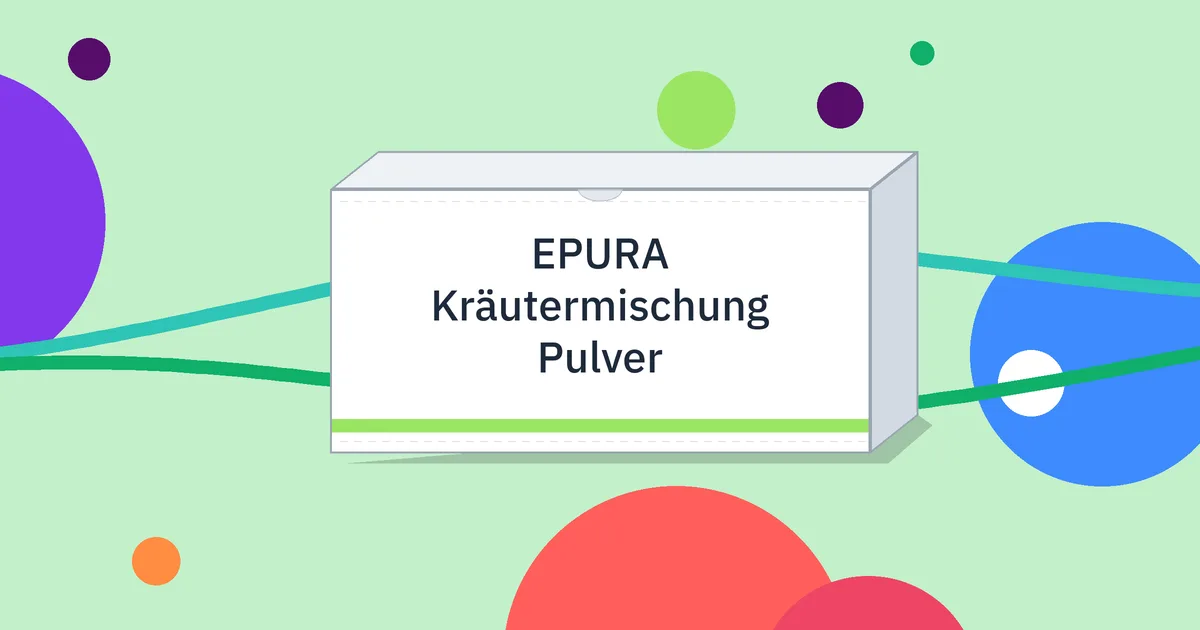 Symbolbild: Packung mit der Aufschrift EPURA Kräutermischung Pulver (PZN 20509987) – Verfügbarkeit und Bezug in Apotheken in Frankfurt am Main