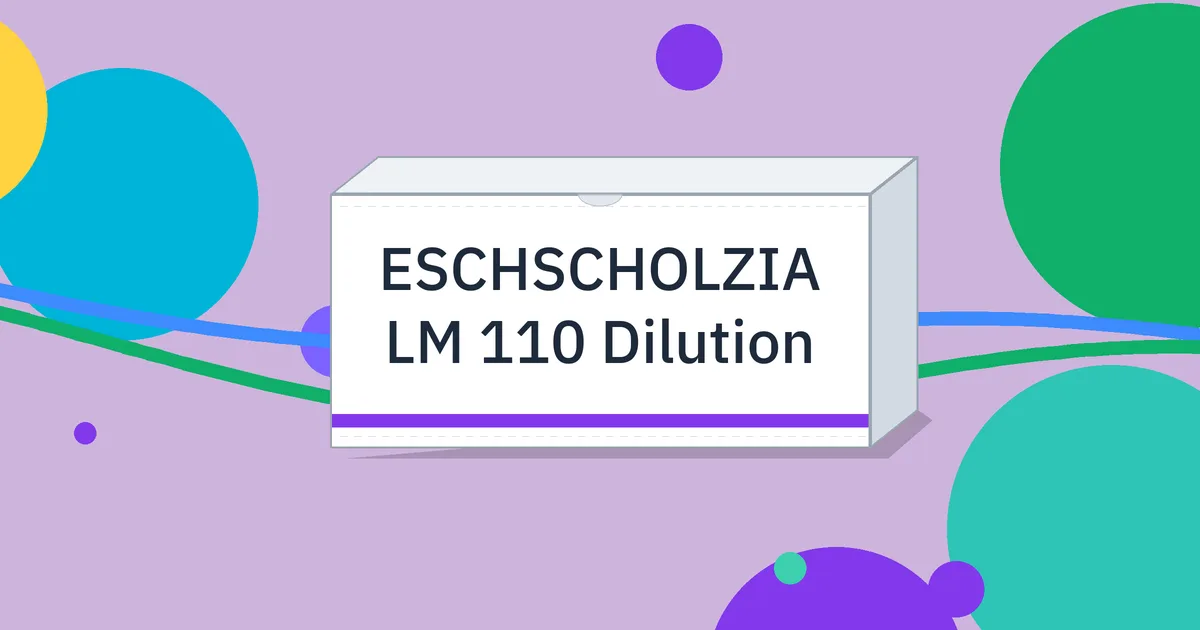 Symbolbild: Packung mit der Aufschrift ESCHSCHOLZIA LM 110 Dilution (PZN 13480266) – Verfügbarkeit und Bezug in Apotheken in Frankfurt am Main