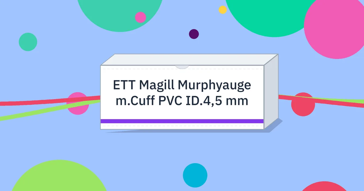Symbolbild: Packung mit der Aufschrift ETT Magill Murphyauge m.Cuff PVC ID.4,5 mm (PZN 19120439) – Verfügbarkeit und Bezug in Apotheken in Frankfurt am Main