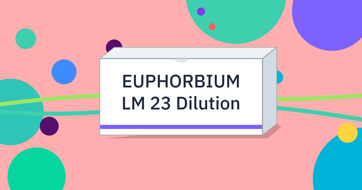 Symbolbild: Packung mit der Aufschrift EUPHORBIUM LM 23 Dilution (PZN 13483336) – Verfügbarkeit und Bezug in Apotheken in Frankfurt am Main