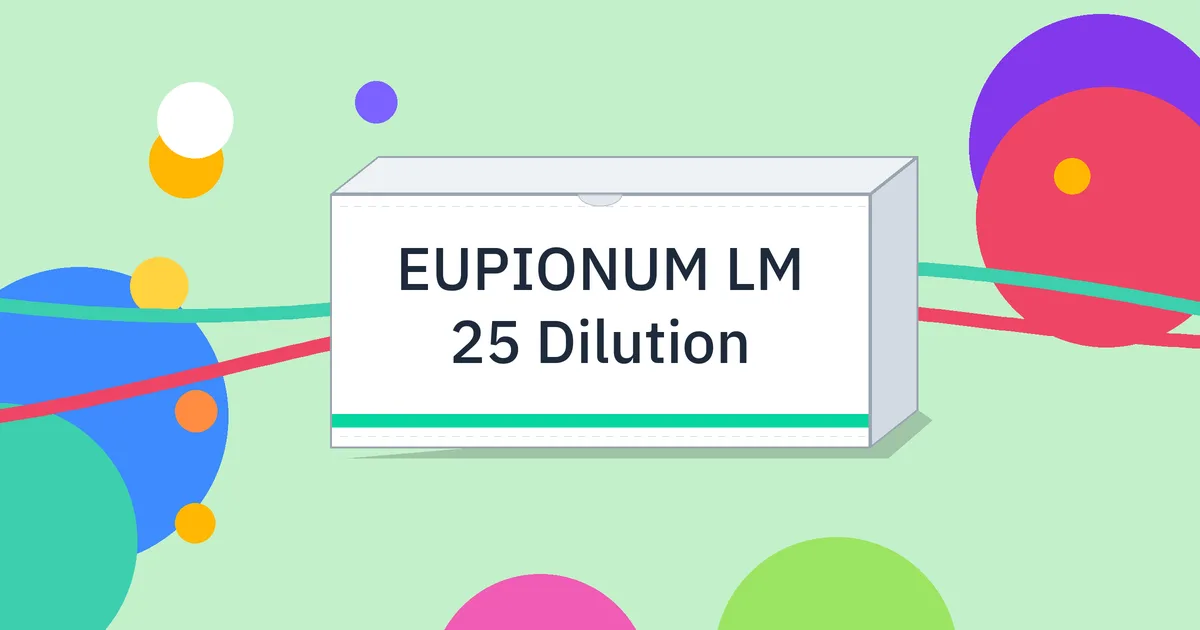 Symbolbild: Packung mit der Aufschrift EUPIONUM LM 25 Dilution (PZN 13483833) – Verfügbarkeit und Bezug in Apotheken in Frankfurt am Main