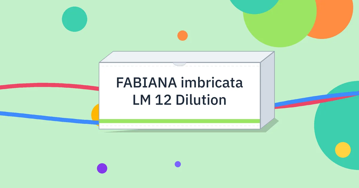 Symbolbild: Packung mit der Aufschrift FABIANA imbricata LM 12 Dilution (PZN 13485571) – Verfügbarkeit und Bezug in Apotheken in Frankfurt am Main
