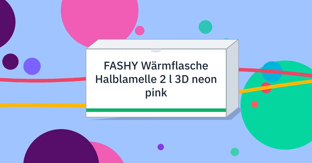 Symbolbild: Packung mit der Aufschrift FASHY Wärmflasche Halblamelle 2 l 3D neon pink (PZN 18025845) – Verfügbarkeit und Bezug in Apotheken in Frankfurt am Main