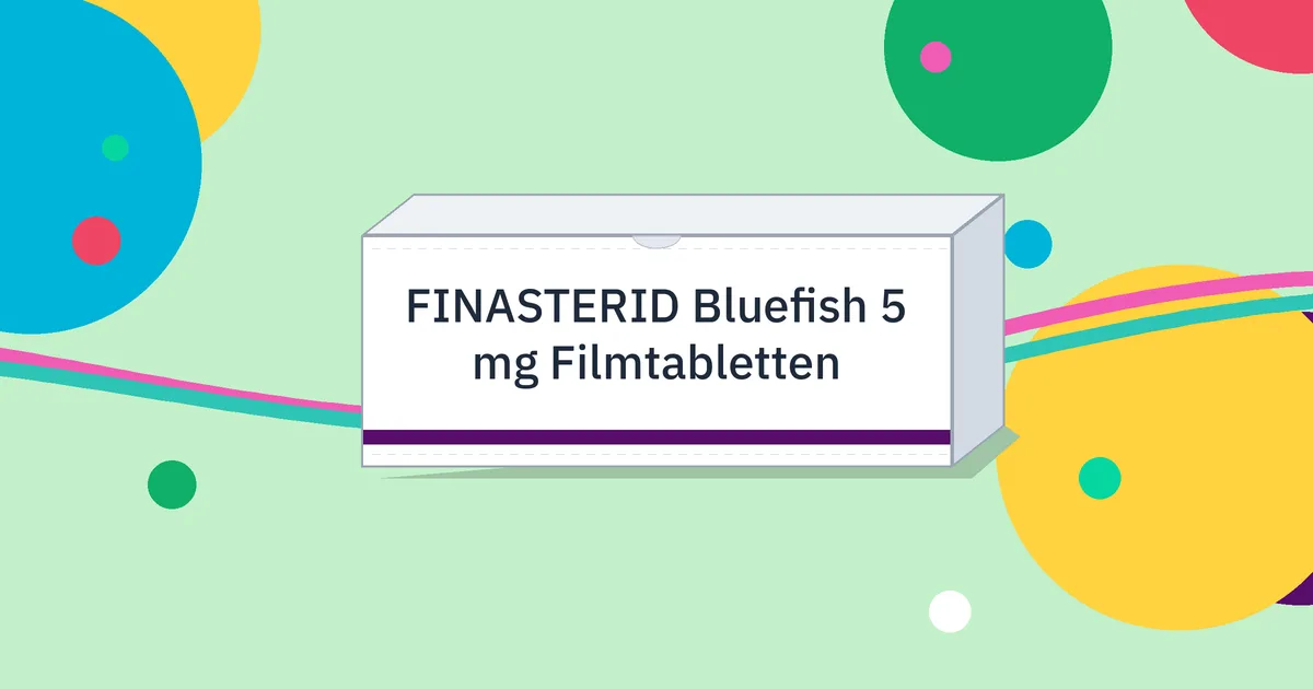 Symbolbild: Packung mit der Aufschrift FINASTERID Bluefish 5 mg Filmtabletten (PZN 10282293) – Verfügbarkeit und Bezug in Apotheken in Frankfurt am Main