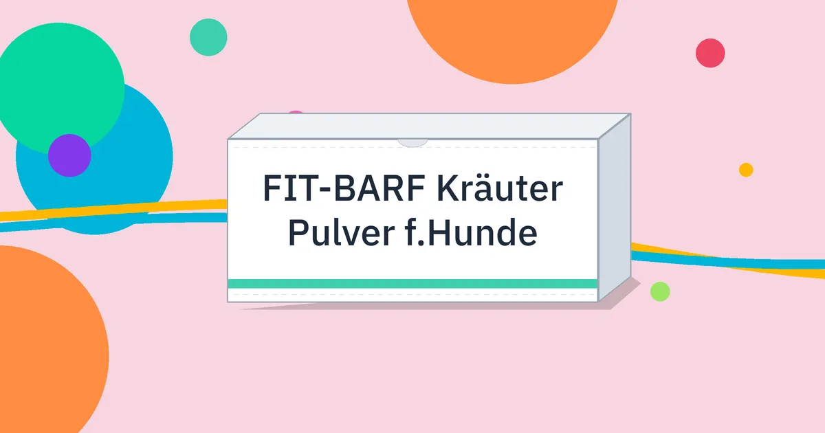 Symbolbild: Packung mit der Aufschrift FIT-BARF Kräuter Pulver f.Hunde (PZN 16007808) – Verfügbarkeit und Bezug in Apotheken in Frankfurt am Main