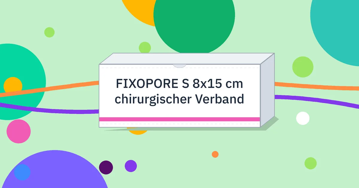 Symbolbild: Packung mit der Aufschrift FIXOPORE S 8x15 cm chirurgischer Verband (PZN 20523987) – Verfügbarkeit und Bezug in Apotheken in Frankfurt am Main