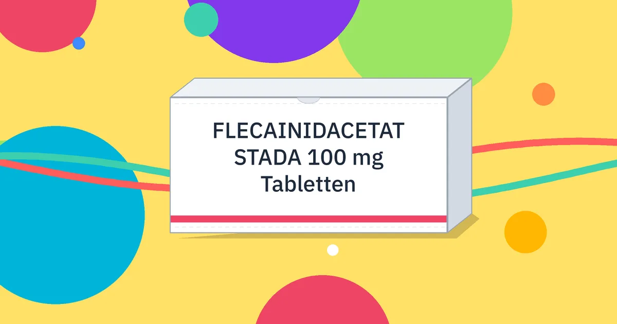 Symbolbild: Packung mit der Aufschrift FLECAINIDACETAT STADA 100 mg Tabletten (PZN 04355036) – Verfügbarkeit und Bezug in Apotheken in Frankfurt am Main