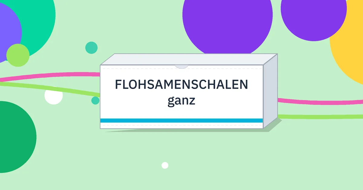 Symbolbild: Packung mit der Aufschrift FLOHSAMENSCHALEN ganz (PZN 00693090) – Verfügbarkeit und Bezug in Apotheken in Frankfurt am Main