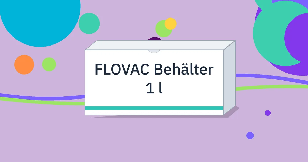 Symbolbild: Packung mit der Aufschrift FLOVAC Behälter 1 l (PZN 13930025) – Verfügbarkeit und Bezug in Apotheken in Frankfurt am Main
