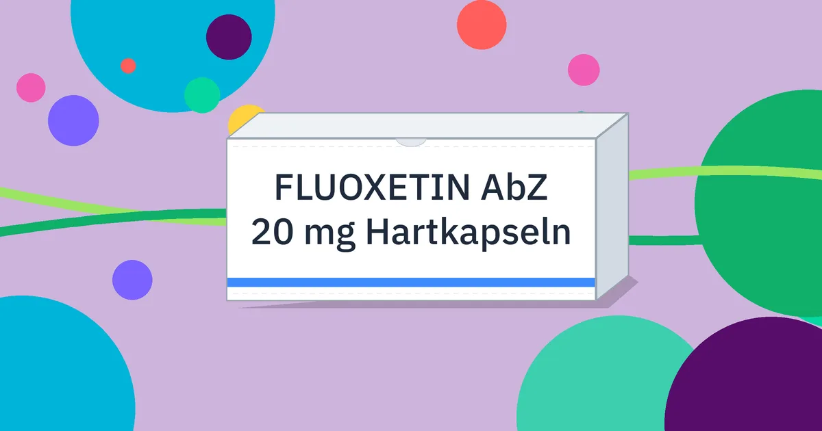 Symbolbild: Packung mit der Aufschrift FLUOXETIN AbZ 20 mg Hartkapseln (PZN 01015788) – Verfügbarkeit und Bezug in Apotheken in Frankfurt am Main