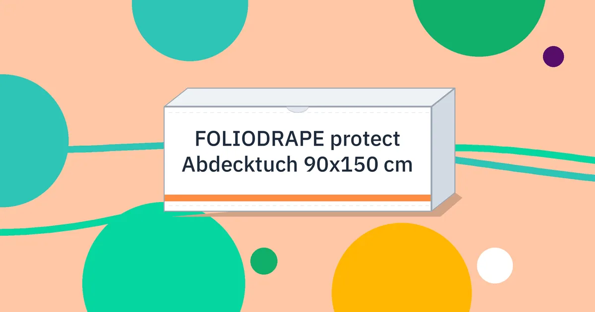 Symbolbild: Packung mit der Aufschrift FOLIODRAPE protect Abdecktuch 90x150 cm (PZN 19064617) – Verfügbarkeit und Bezug in Apotheken in Frankfurt am Main