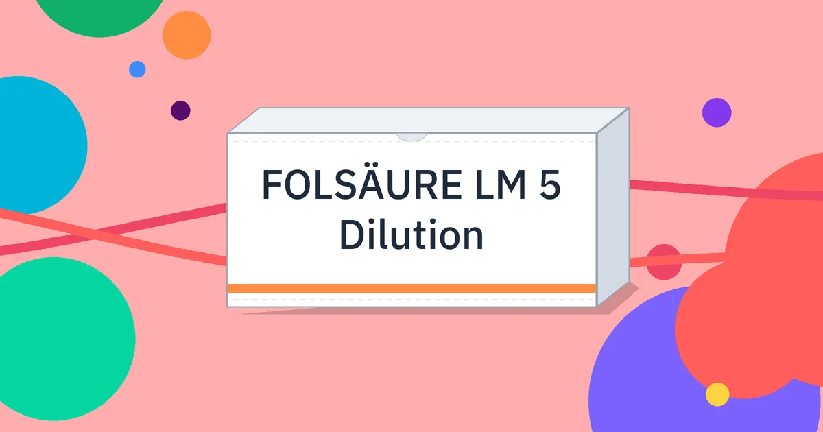 Symbolbild: Packung mit der Aufschrift FOLSÄURE LM 5 Dilution (PZN 12873041) – Verfügbarkeit und Bezug in Apotheken in Frankfurt am Main