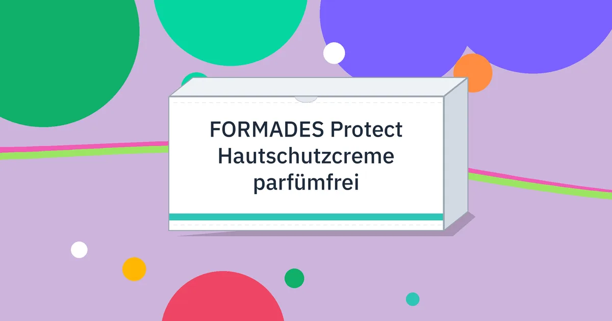 Symbolbild: Packung mit der Aufschrift FORMADES Protect Hautschutzcreme parfümfrei (PZN 08938154) – Verfügbarkeit und Bezug in Apotheken in Frankfurt am Main
