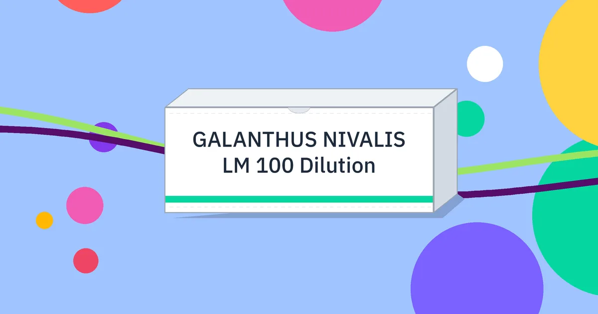 Symbolbild: Packung mit der Aufschrift GALANTHUS NIVALIS LM 100 Dilution (PZN 13495109) – Verfügbarkeit und Bezug in Apotheken in Frankfurt am Main