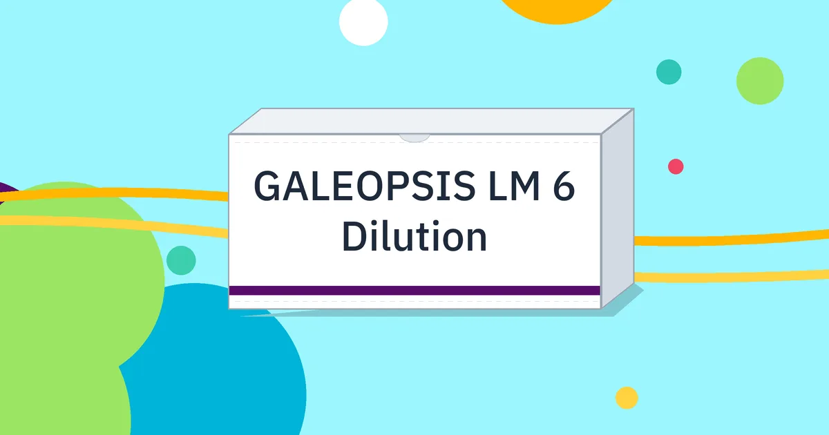 Symbolbild: Packung mit der Aufschrift GALEOPSIS LM 6 Dilution (PZN 13496149) – Verfügbarkeit und Bezug in Apotheken in Frankfurt am Main