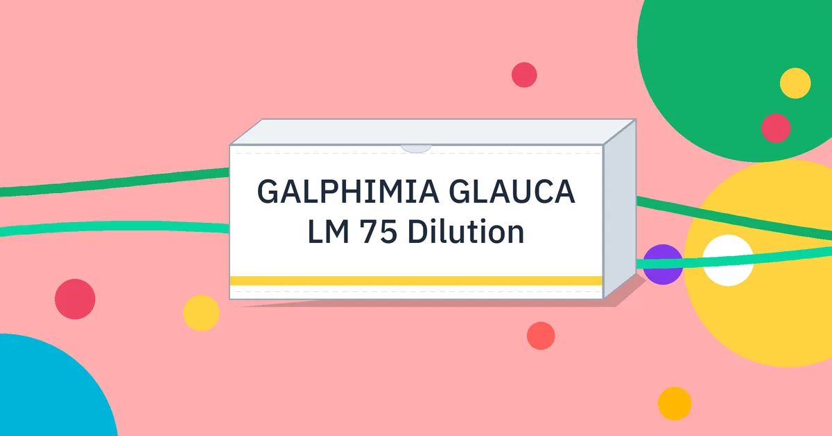 Symbolbild: Packung mit der Aufschrift GALPHIMIA GLAUCA LM 75 Dilution (PZN 12875560) – Verfügbarkeit und Bezug in Apotheken in Frankfurt am Main