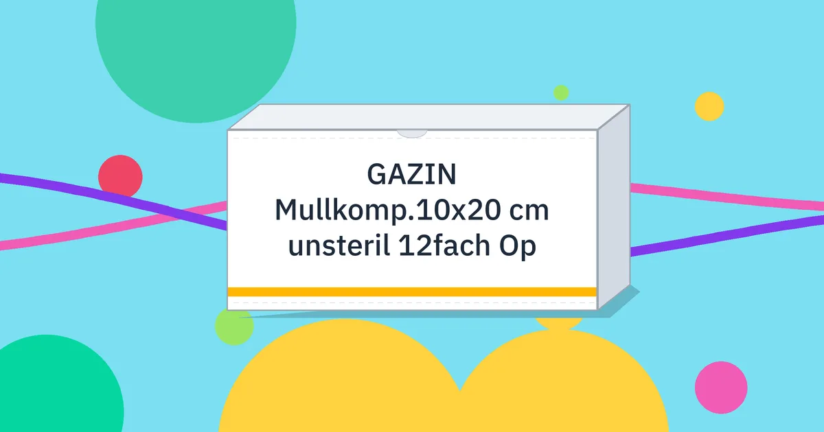 Symbolbild: Packung mit der Aufschrift GAZIN Mullkomp.10x20 cm unsteril 12fach Op (PZN 17851630) – Verfügbarkeit und Bezug in Apotheken in Frankfurt am Main