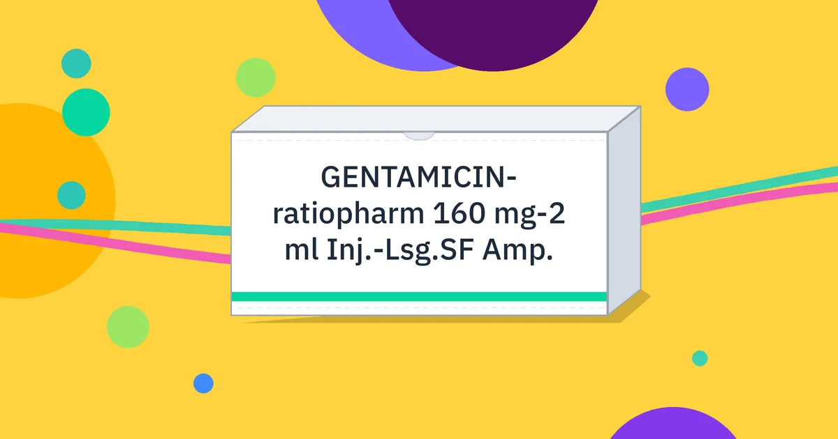 Symbolbild: Packung mit der Aufschrift GENTAMICIN-ratiopharm 160 mg-2 ml Inj.-Lsg.SF Amp. (PZN 03942435) – Verfügbarkeit und Bezug in Apotheken in Frankfurt am Main