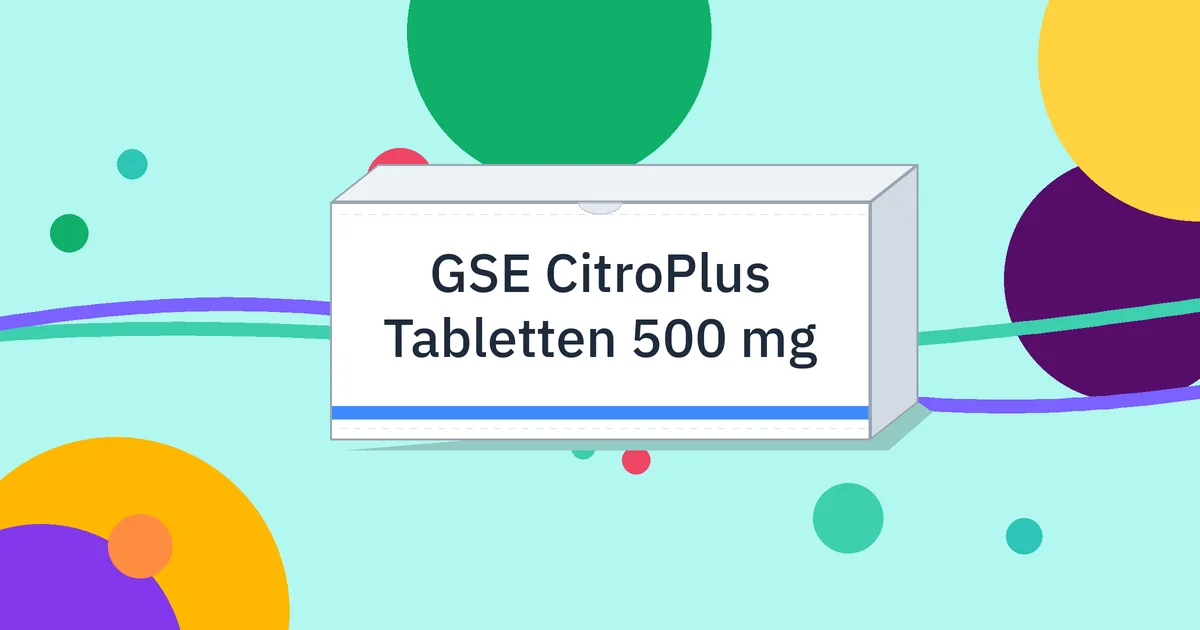 Symbolbild: Packung mit der Aufschrift GSE CitroPlus Tabletten 500 mg (PZN 04143713) – Verfügbarkeit und Bezug in Apotheken in Frankfurt am Main