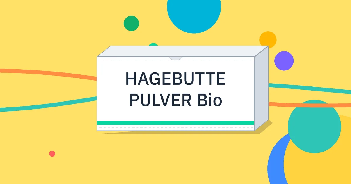 Symbolbild: Packung mit der Aufschrift HAGEBUTTE PULVER Bio (PZN 15192175) – Verfügbarkeit und Bezug in Apotheken in Frankfurt am Main