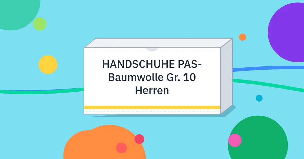 Symbolbild: Packung mit der Aufschrift HANDSCHUHE PAS-Baumwolle Gr. 10 Herren (PZN 07345630) – Verfügbarkeit und Bezug in Apotheken in Frankfurt am Main
