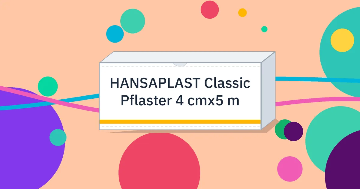 Symbolbild: Packung mit der Aufschrift HANSAPLAST Classic Pflaster 4 cmx5 m (PZN 18835389) – Verfügbarkeit und Bezug in Apotheken in Frankfurt am Main