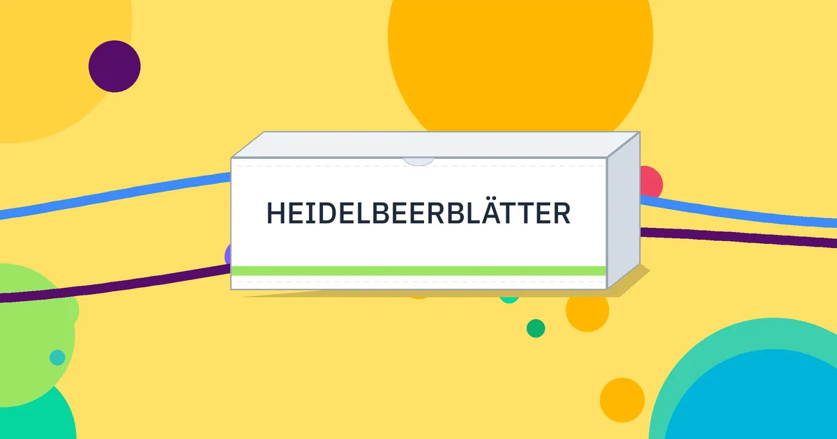 Symbolbild: Packung mit der Aufschrift HEIDELBEERBLÄTTER (PZN 08465649) – Verfügbarkeit und Bezug in Apotheken in Frankfurt am Main