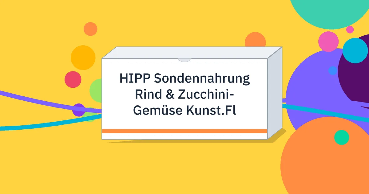 Symbolbild: Packung mit der Aufschrift HIPP Sondennahrung Rind & Zucchini-Gemüse Kunst.Fl (PZN 19350961) – Verfügbarkeit und Bezug in Apotheken in Frankfurt am Main
